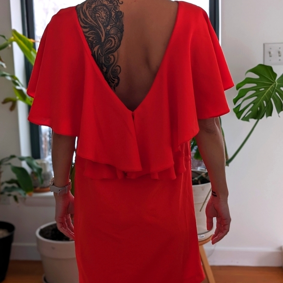 Zara | Dresses | Backless Cocktail Dress In Red | Poshmark